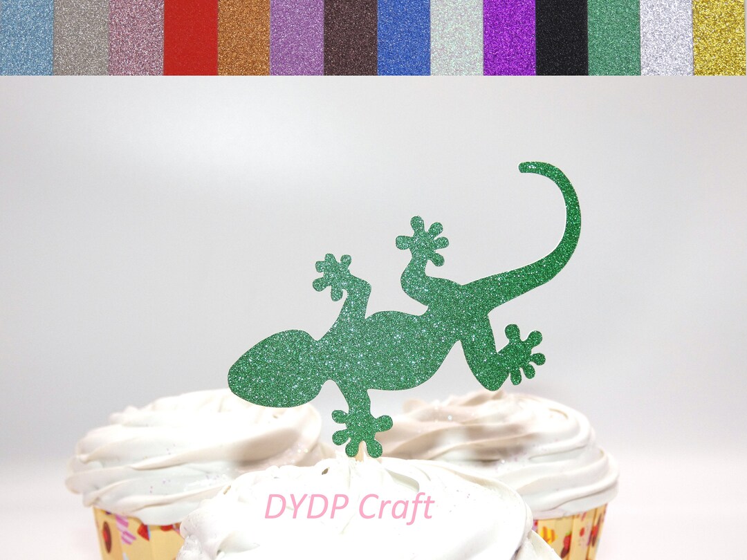 Lizard Cupcake Toppers, Reptile Themed Birthday Decorations, Gecko ...