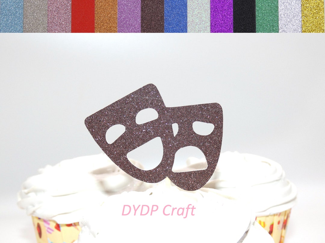 Drama Masks Cupcake Toppers, Comedy Tragedy Cupcake Toppers, Film ...