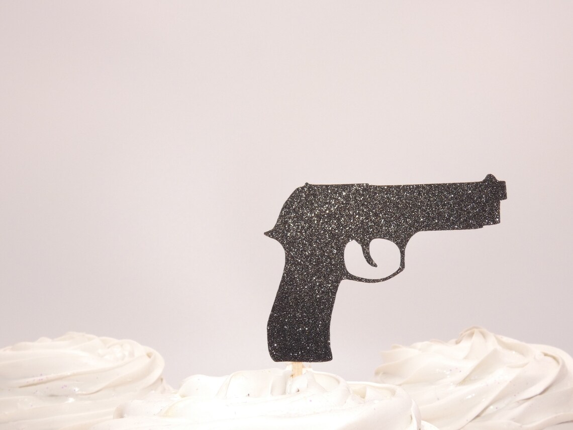 Pistol Cupcake Toppers Gun Cupcake Toppers Pistols or Pearls - Etsy UK