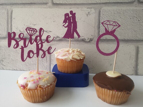 Proposal Cupcake Toppers Engagement Cupcake Toppers Bridal | Etsy