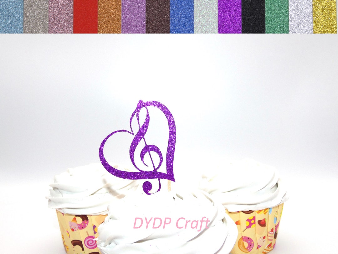 Music Note Cupcake Topper, Music Cake Decoration, Treble Clef Cupcake ...