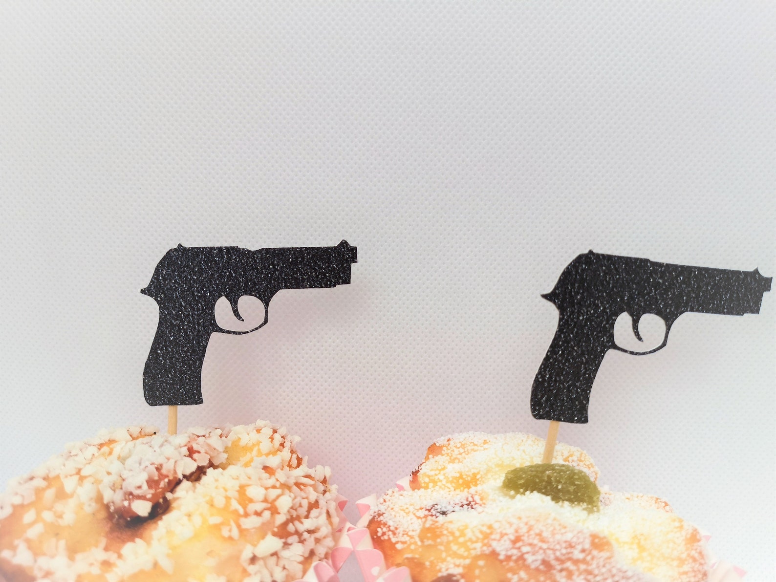 Pistol Cupcake Toppers Gun Cupcake Toppers Pistols or Pearls | Etsy