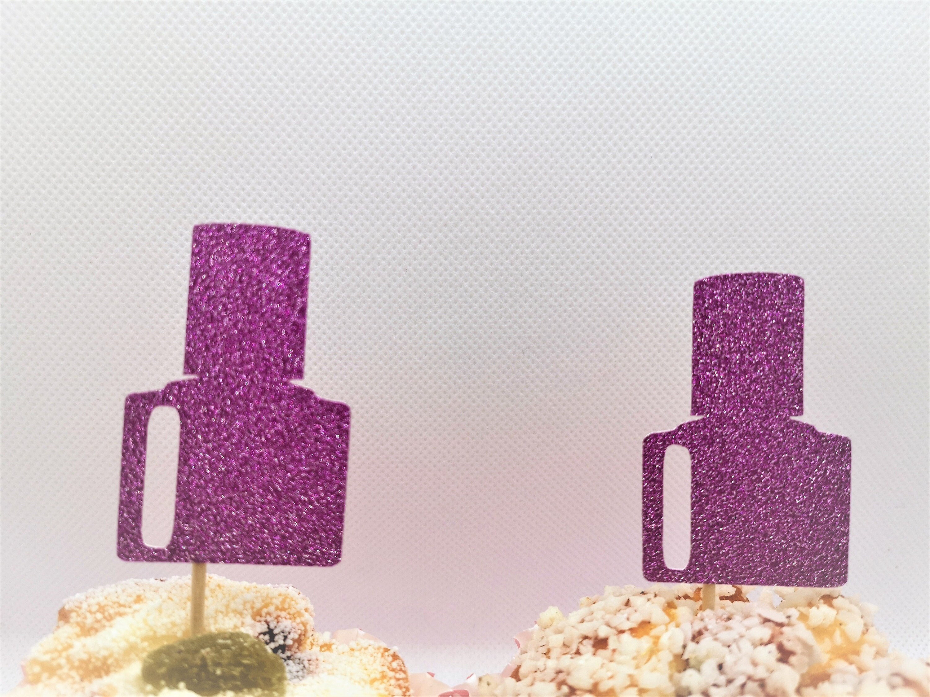 Nail Polish Cupcake Toppers Spa Party Decorations Sleepover | Etsy