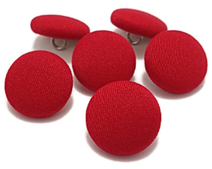 Fabric Buttons, Red Buttons, Shank to Sew, Pinback to Pin, Flatback to ...