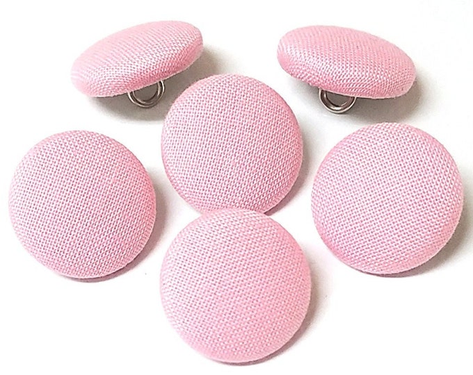 Cotton Buttons, Light Pink Cotton Fabric Buttons, Baby Pink, Shank Back ...