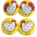 Fabric Buttons, Rooster Hen Chicken Buttons, Shank to Sew, Pinback to ...