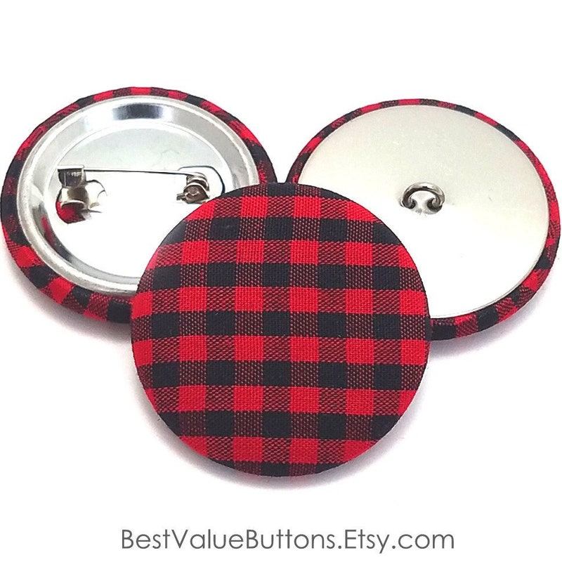 Plaid Buttons - Etsy