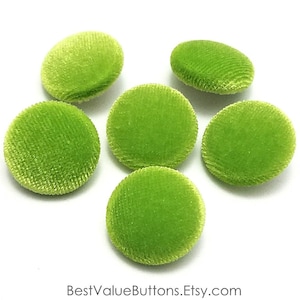 Velvet Buttons, Lime Green Velvet Fabric Buttons, Shank, Pinback ...