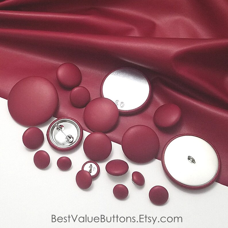Pleather Buttons Matte Burgundy Pleather Vinyl Buttons - Etsy