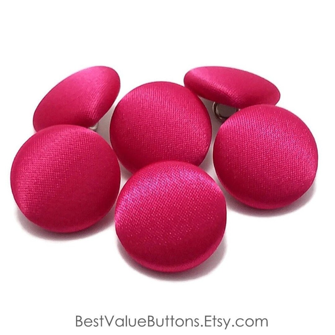 Satin Buttons, Pink Fuchsia Satin Buttons, Bridal Buttons, Wedding ...