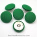 Cotton Buttons, Kelly Green Cotton Fabric Buttons, Shank Back, Pin Back ...