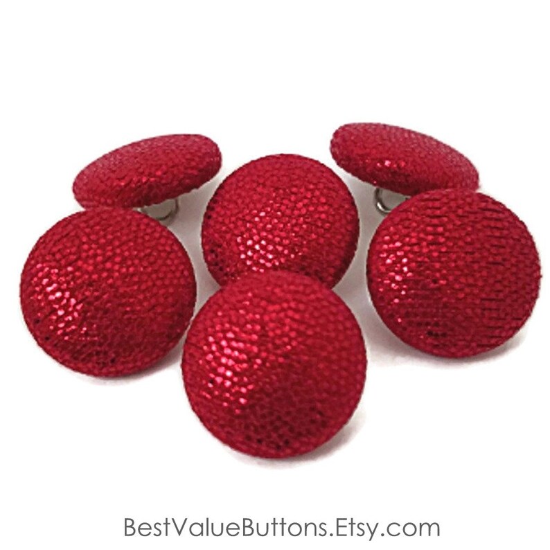 Fabric Buttons Red Metallic Hologram Foil Buttons Shank Back | Etsy