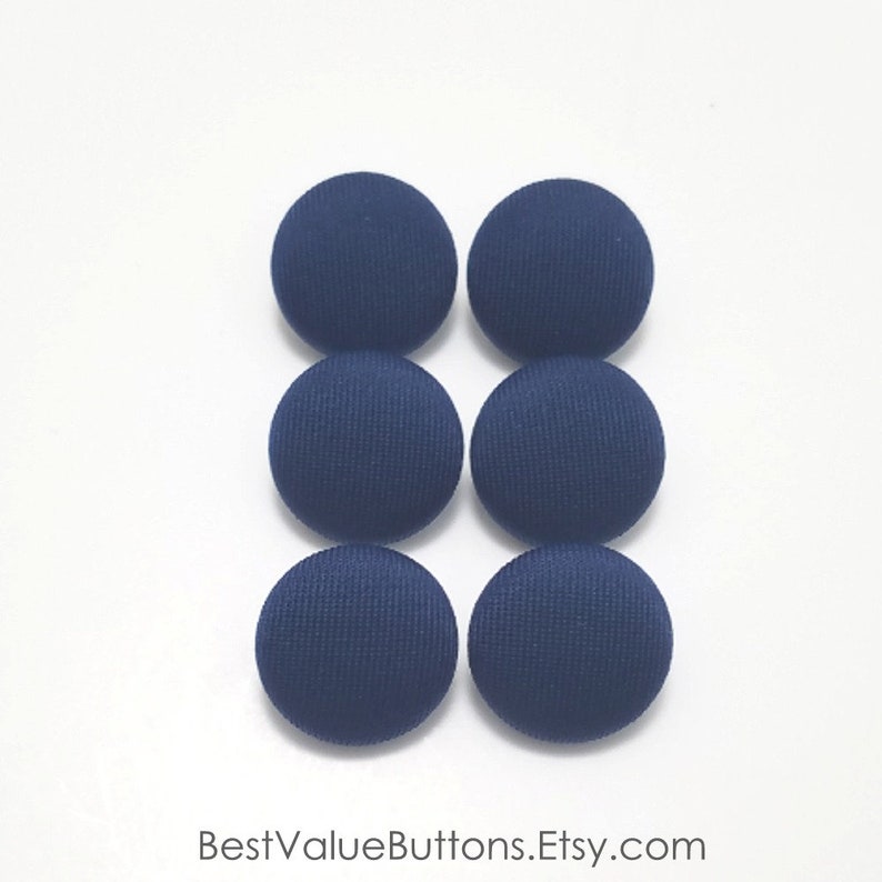 Fabric Buttons, Navy Blue Buttons, Shank to Sew, Pinback to Pin ...