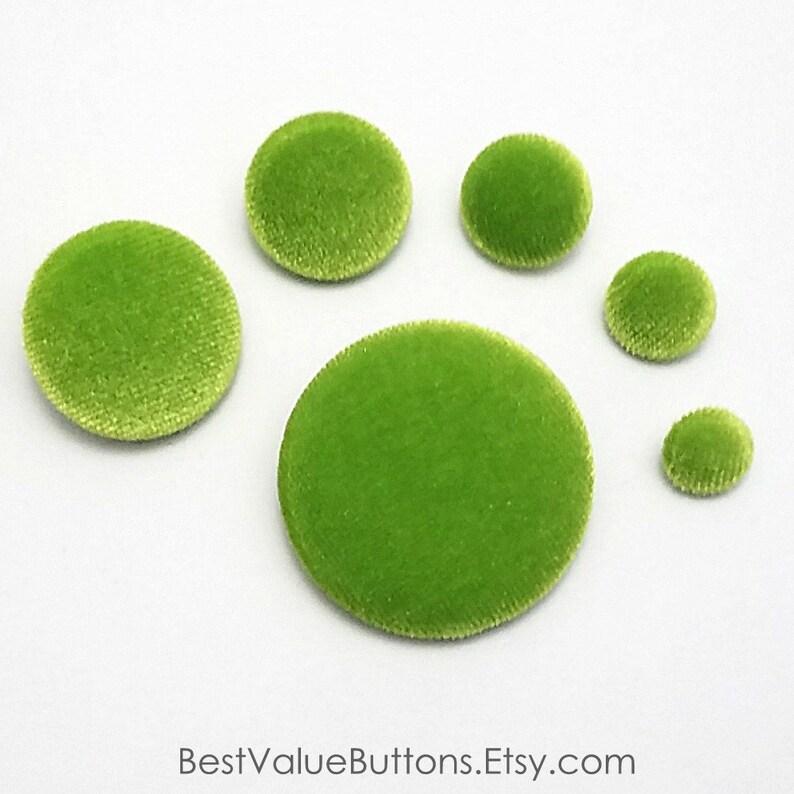 Velvet Buttons Lime Green Velvet Fabric Buttons Shank - Etsy