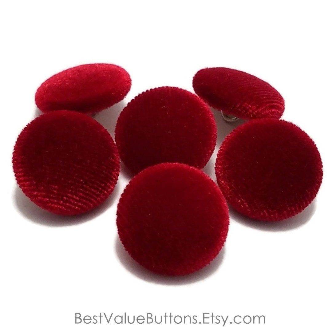 Velvet Buttons Red Velvet Fabric Buttons Shank Pinback - Etsy