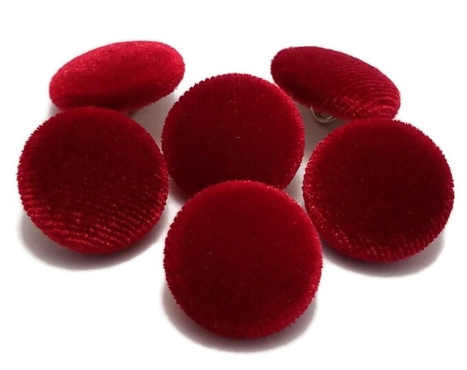 Velvet Buttons Red Velvet Fabric Buttons Shank Pinback - Etsy