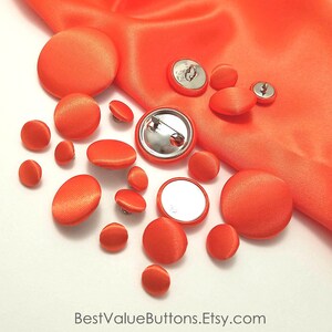 Satin Buttons, Orange Satin Buttons, Bridal Buttons, Wedding Dress ...