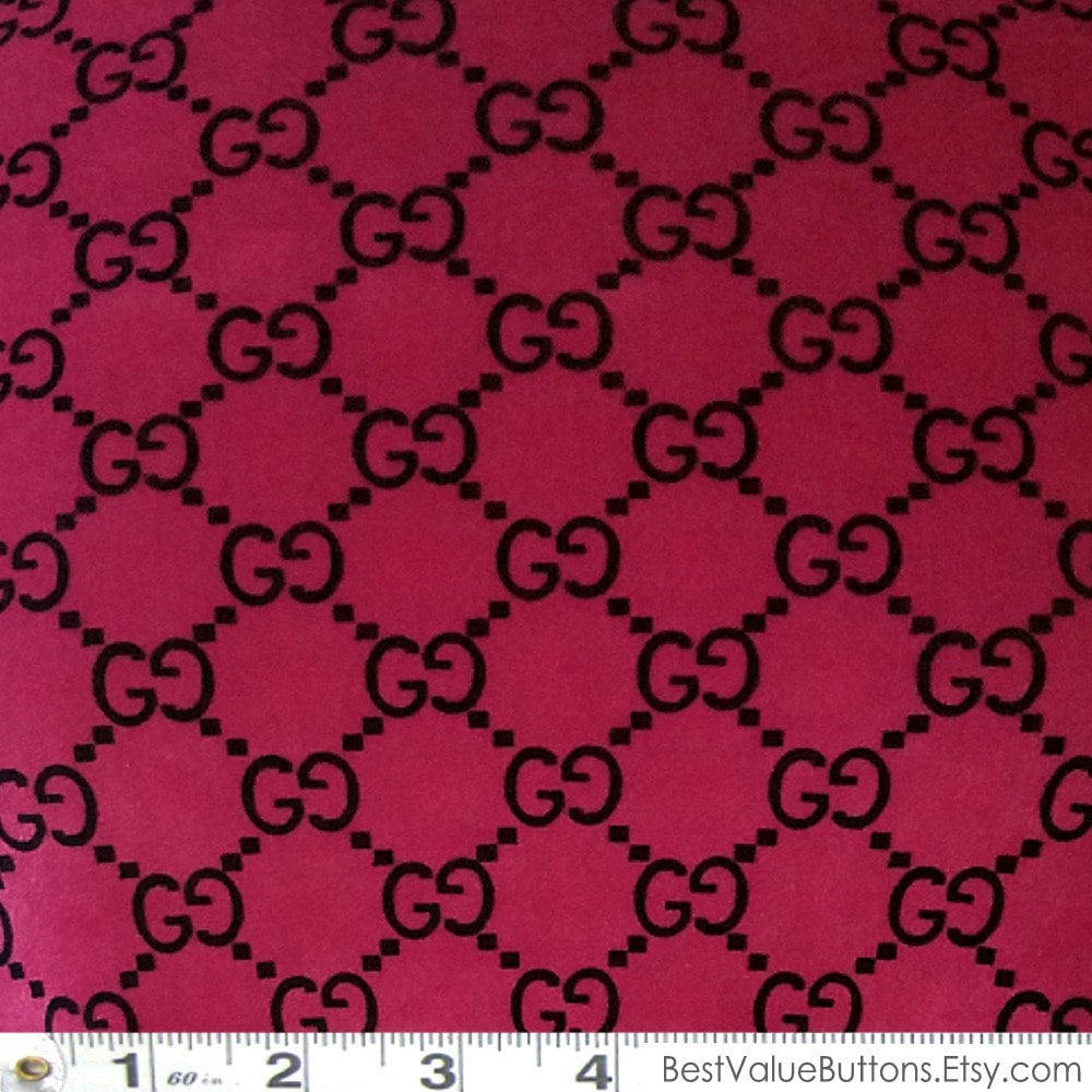 Stretch Velvet Fabric Gucci Hot Pink Black GG Designer | Etsy
