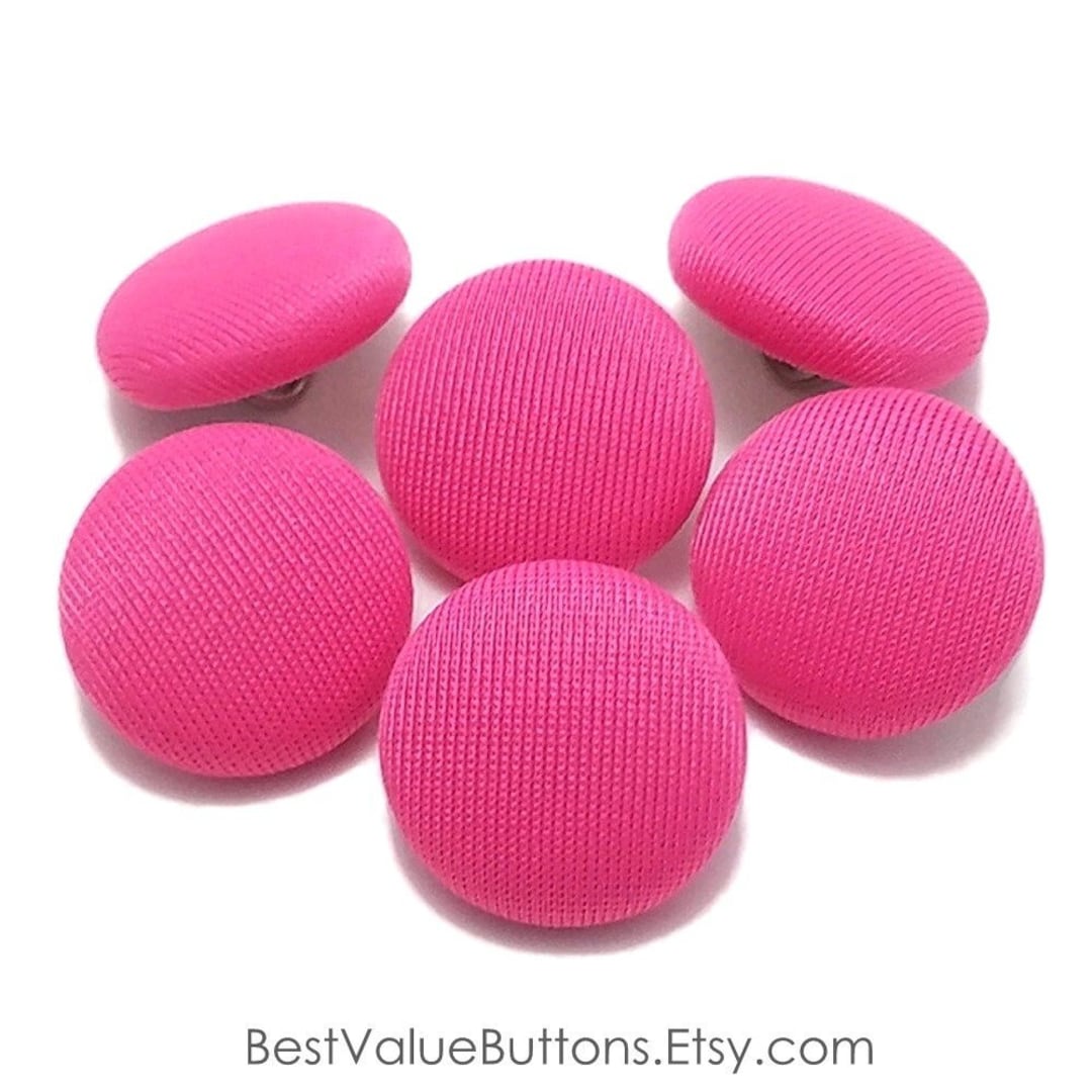 Fabric Buttons, Pink Buttons, Shank to Sew, Pinback to Pin, Flatback to ...