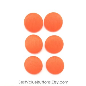 Fabric Buttons, Neon Orange Buttons, Shank to Sew, Pinback to Pin ...