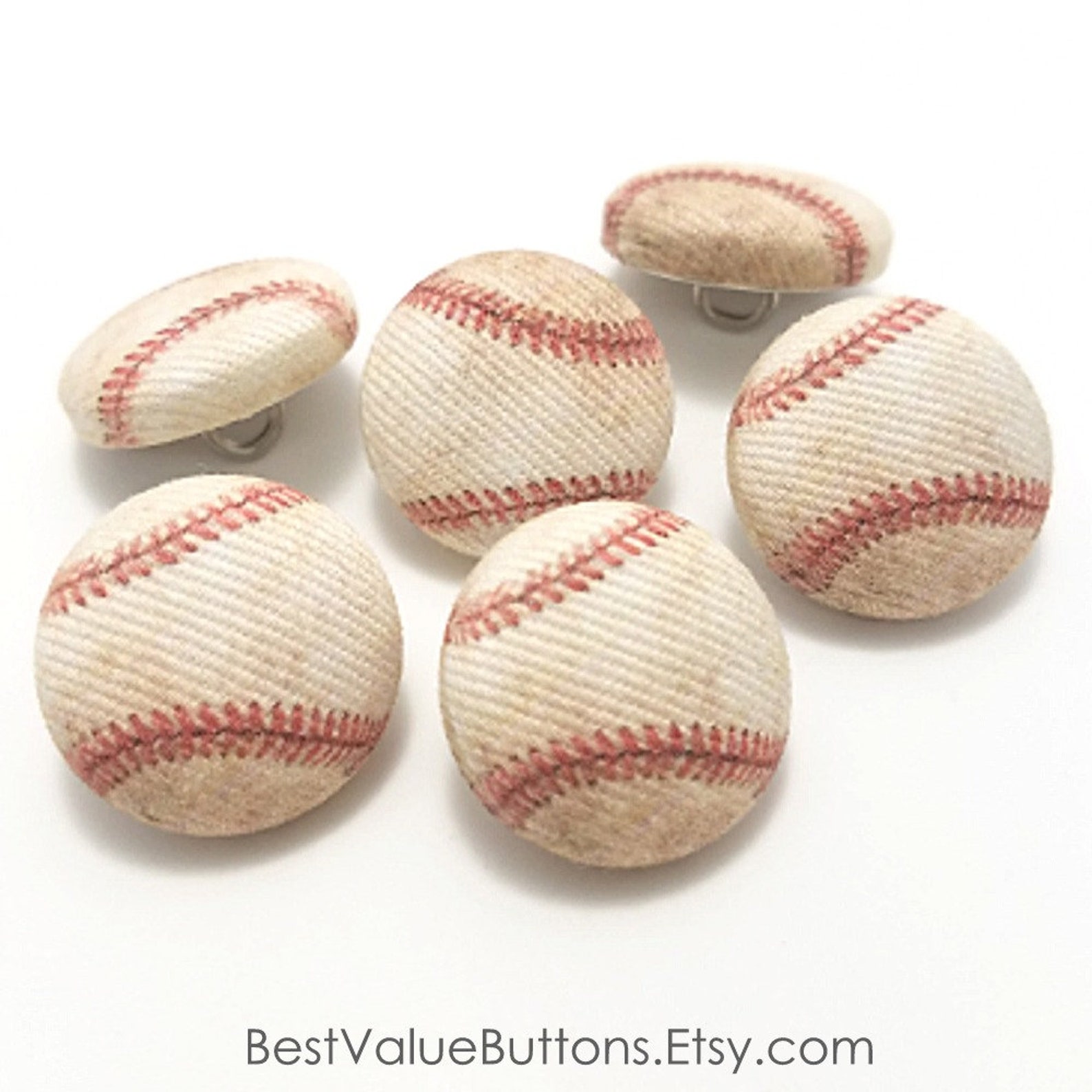 Fabric Buttons Baseball Buttons Shank to Sew Pinback to | Etsy