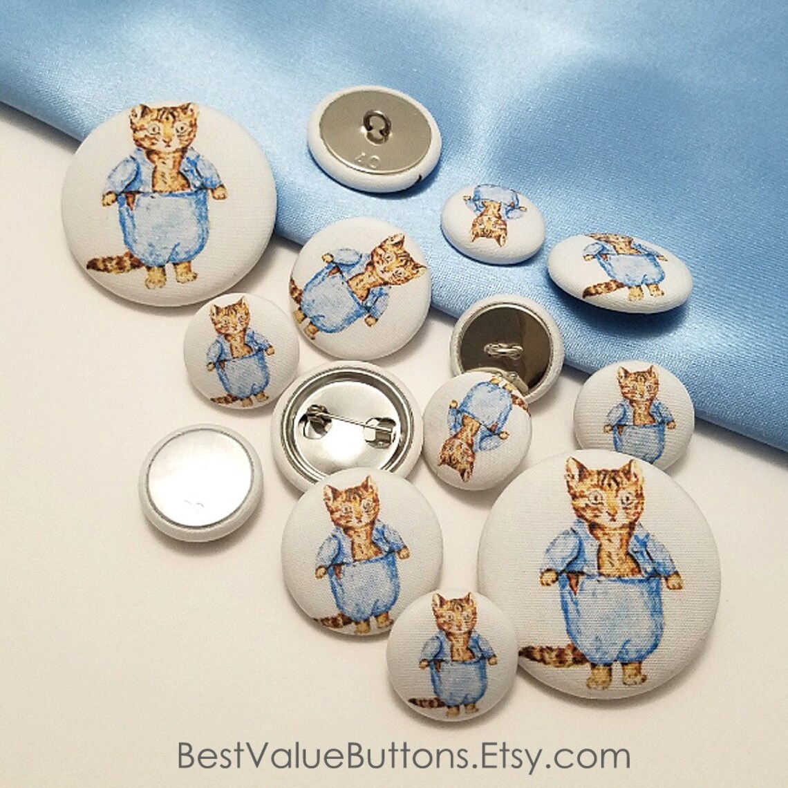 Fabric Buttons Tom Kitten Buttons Beatrix Potter Peter | Etsy