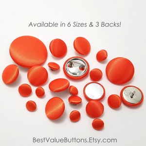 Satin Buttons, Orange Satin Buttons, Bridal Buttons, Wedding Dress ...