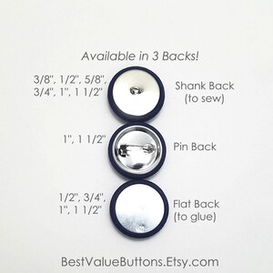 Cotton Buttons, Navy Blue Cotton Fabric Buttons, Shank Back, Pin Back ...