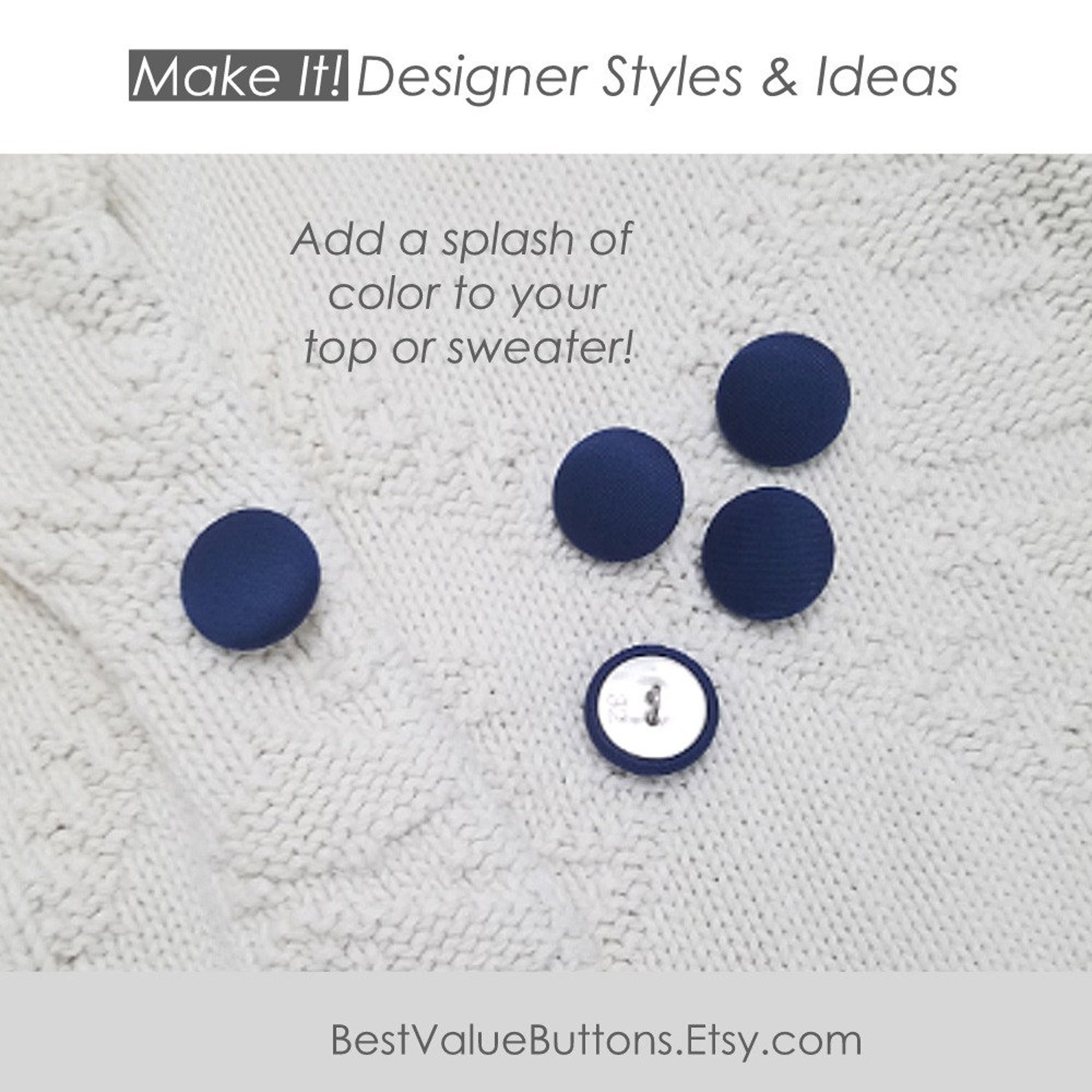 Fabric Buttons Navy Blue Buttons Shank to Sew Pinback to | Etsy