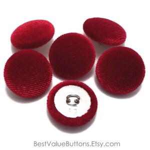 Velvet Buttons, Red Velvet Fabric Buttons, Shank, Pinback, Flatback ...