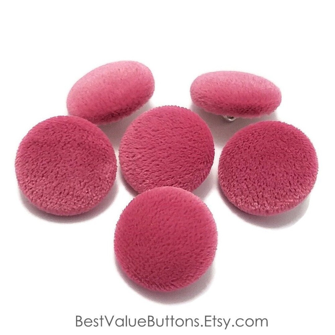 Velvet Buttons, Dusty Rose Pink Velvet Fabric Buttons, Shank, Pinback ...