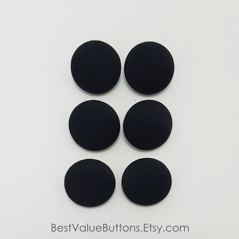 Fabric Buttons Black Buttons Shank to Sew Pinback to Pin - Etsy