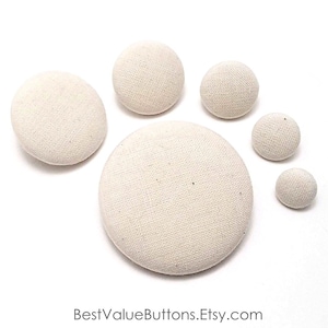 Cotton Buttons, Natural Muslin Cotton Fabric Buttons, Shank, Pinback ...
