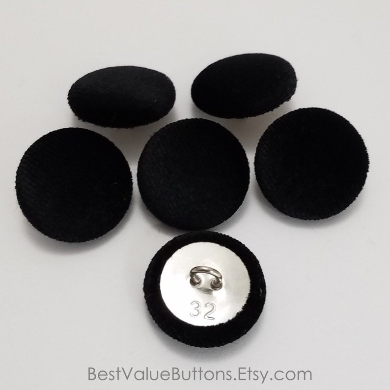 Velvet Buttons Black Velvet Fabric Buttons Shank Pinback | Etsy