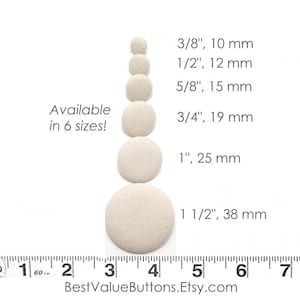 Cotton Buttons, Natural Muslin Cotton Fabric Buttons, Shank, Pinback ...