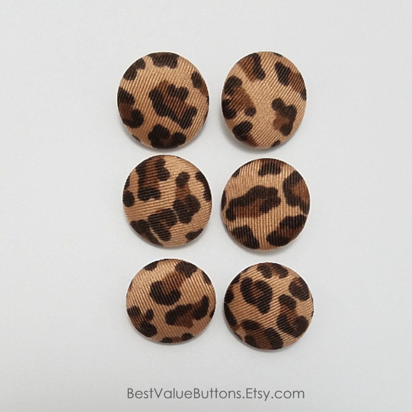 Fabric Buttons Leopard Brown Buttons Fabric Covered Buttons | Etsy