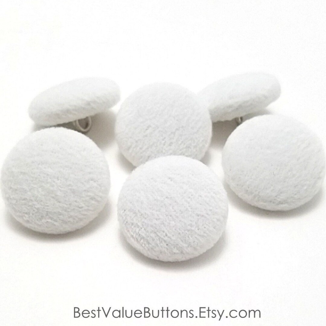 Velvet Buttons, Ivory Velvet Fabric Buttons, Shank, Pinback, Flatback ...