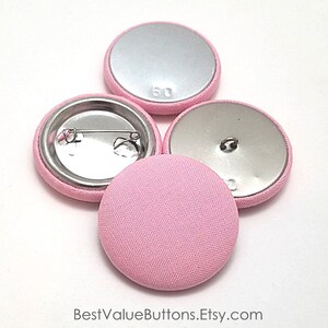 Cotton Buttons, Light Pink Cotton Fabric Buttons, Baby Pink, Shank Back ...