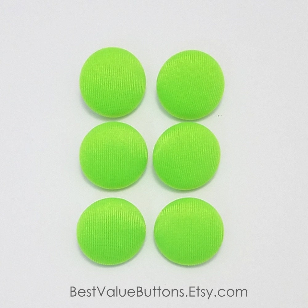 Fabric Buttons, Lime Green Buttons, Shank to Sew, Pinback to Pin ...