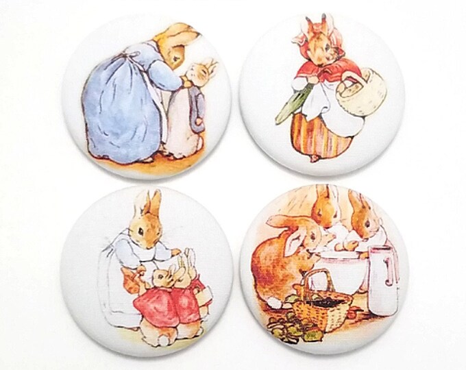 Fabric Buttons Peter Rabbit Family Buttons Beatrix Potter | Etsy