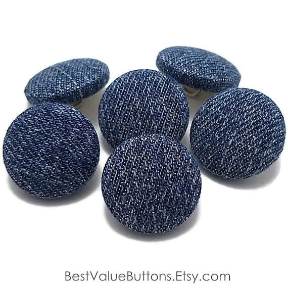 Fabric Buttons Denim Buttons Shank to Sew Pinback to Pin - Etsy