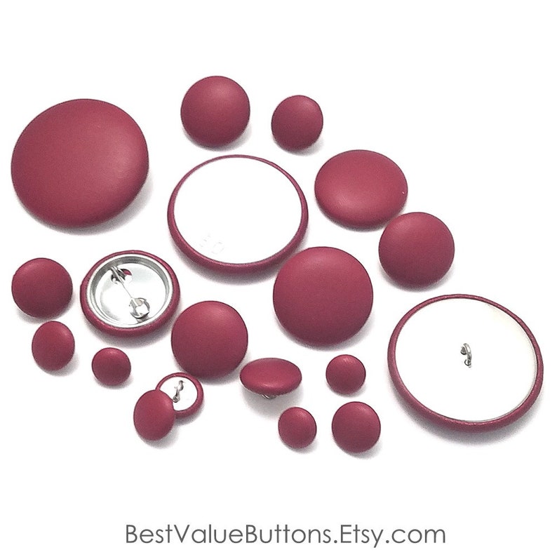 Pleather Buttons Matte Burgundy Pleather Vinyl Buttons - Etsy