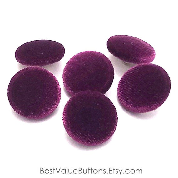 Velvet Buttons Purple Velvet Fabric Buttons Shank Pinback | Etsy