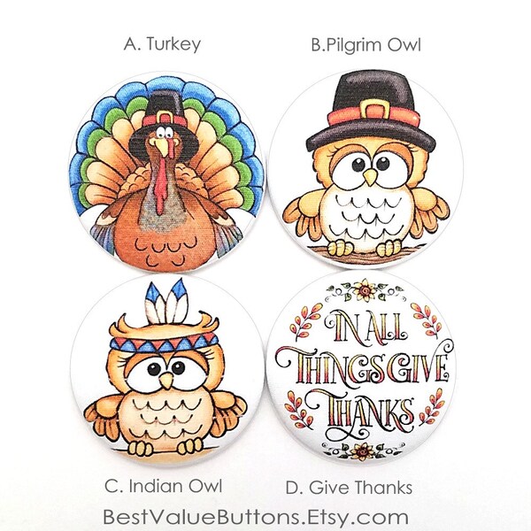 Thanksgiving Buttons - Etsy