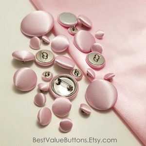 Satin Buttons Light Pink Satin Buttons Bridal Buttons - Etsy