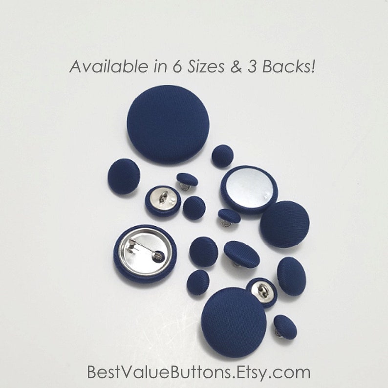 Fabric Buttons Navy Blue Buttons Shank to Sew Pinback to - Etsy Australia