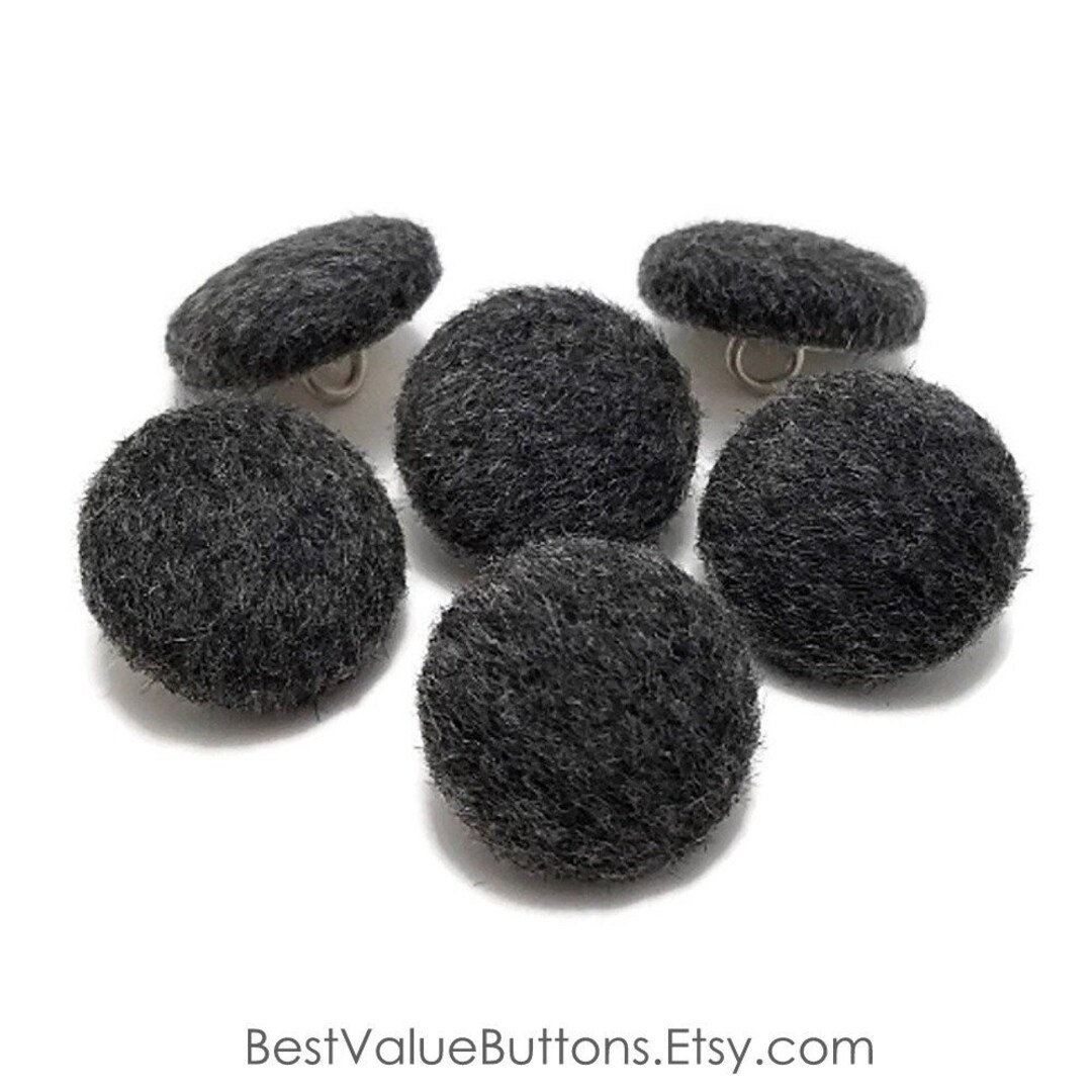 Wool Buttons, Gray Fabric Buttons, Shank Buttons for Sewing, Coat ...