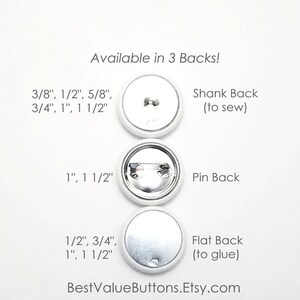 Cotton Buttons, White Cotton Fabric Buttons, Shank Back, Pin Back, Flat ...