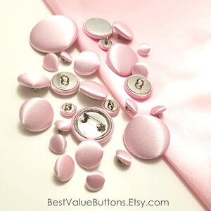 Satin Buttons, Light Pink Satin Buttons, Bridal Buttons, Wedding Dress ...