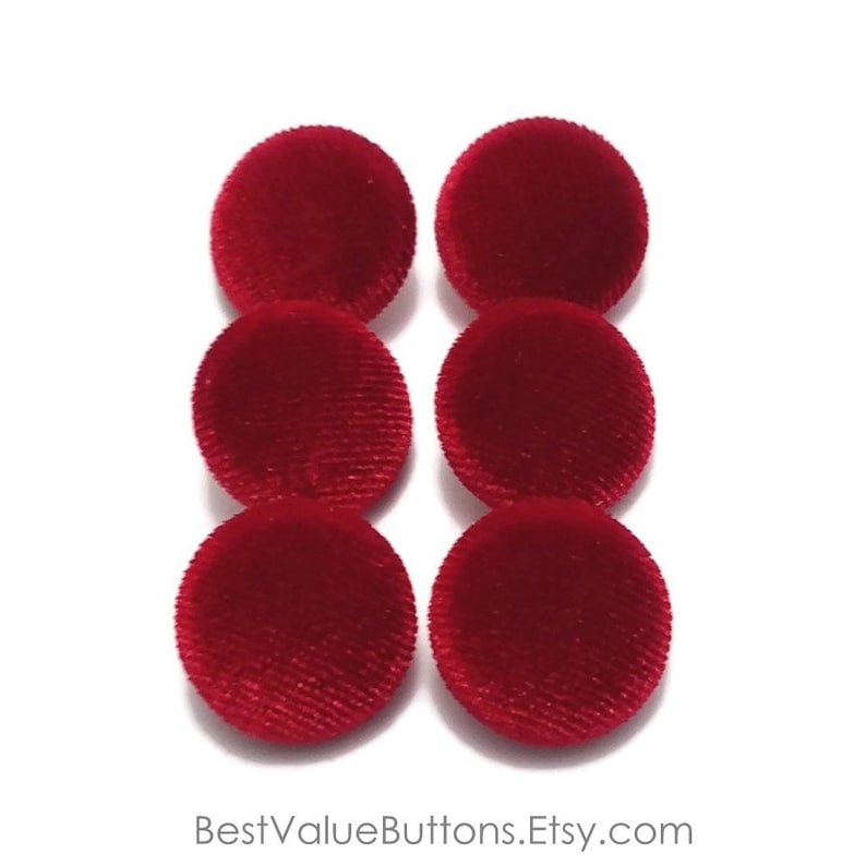 Velvet Buttons Red Velvet Fabric Buttons Shank Pinback - Etsy